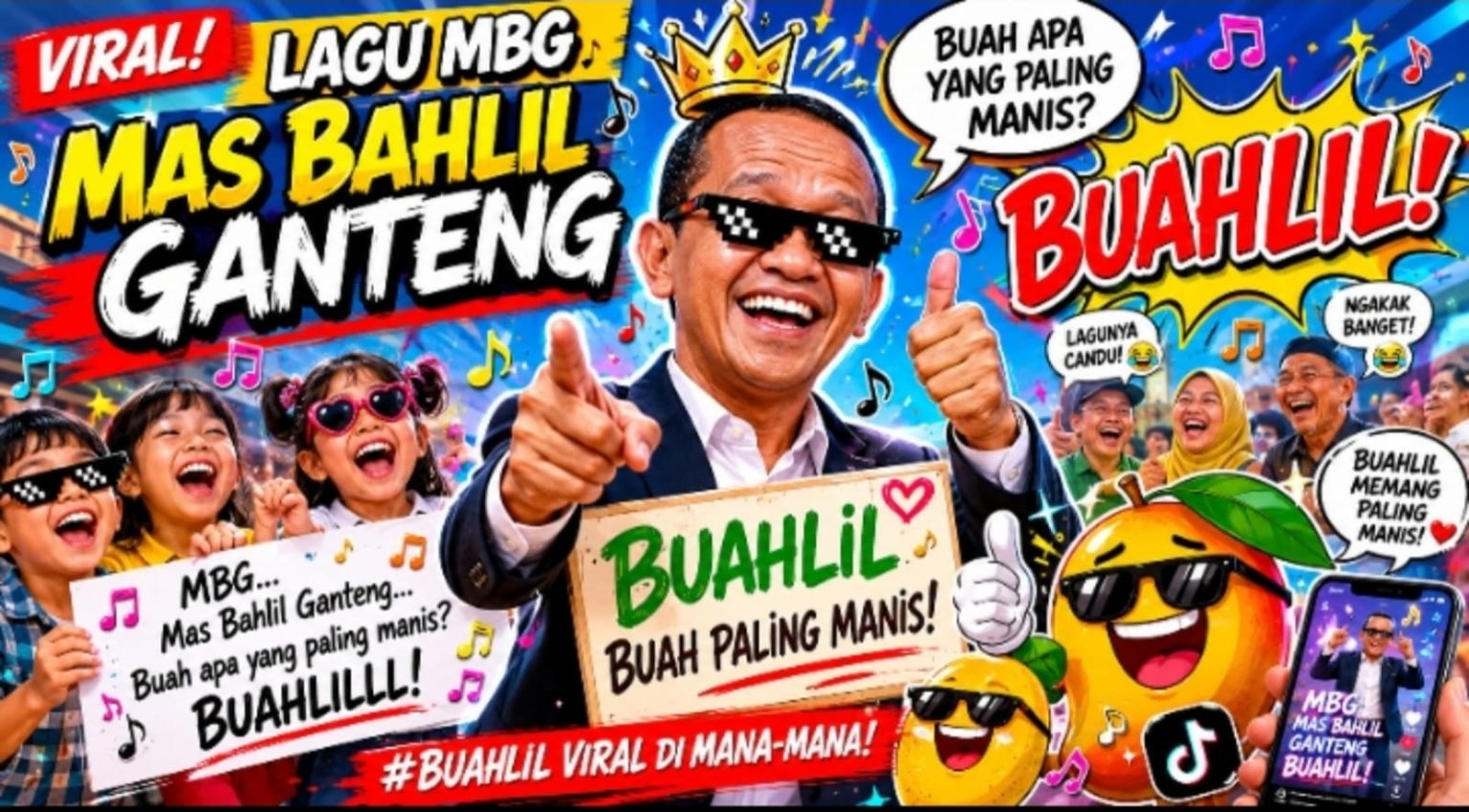 “Buahlil” Menguasai Medsos! Lagu Viral “MBG Mas Bahlil Ganteng” Bikin ...